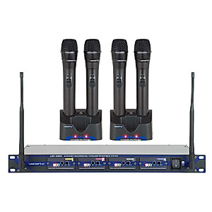 VocoPro UHF580510 Professional Rechargeable 4-Channel UHF Wireless Microphone System