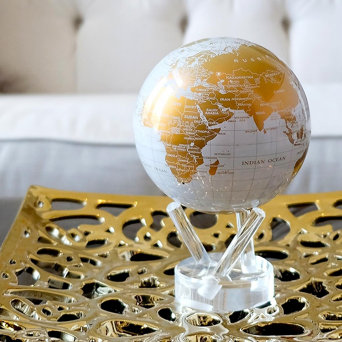 MOVA Globe Metallic White and Gold 6"
