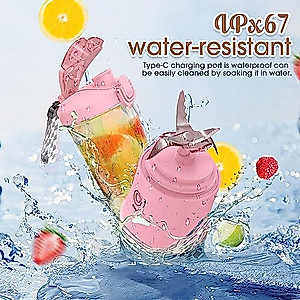 Portable Blender, Personal Blender for Shakes and Smoothies, 20 Oz Mini Smoothies Blender to Go, USB Rechargeable Blender Cup with Travel Lid for Home, Office