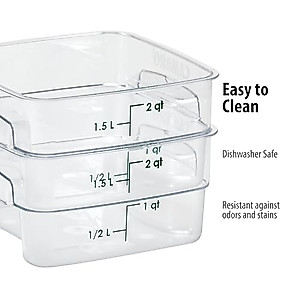 Cambro FreshPro 2Qt Food Storage Container in Clear for Industrial and Kitchen Use, Pantry Organization and Ingredient Freshness