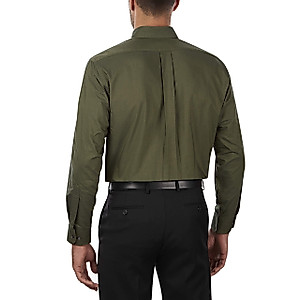 Van Heusen Men's Dress Shirt Regular Fit Oxford Solid, Dark Green, 17.5"-18" Neck 34"-35" Sleeve
