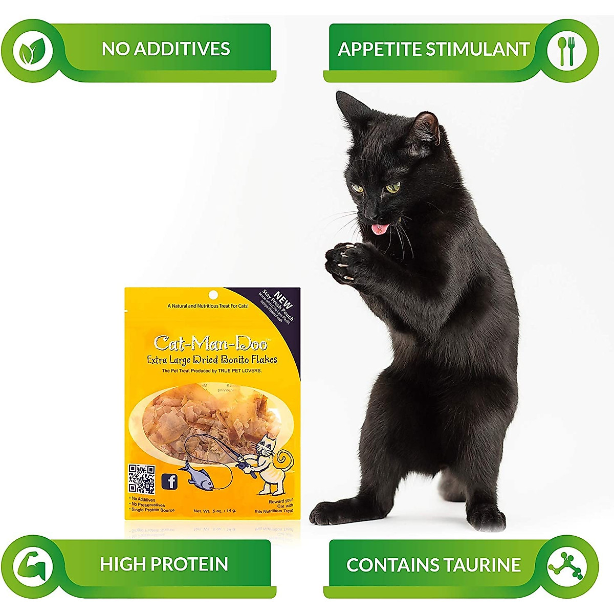 Cat-Man-Doo Extra Large Dried Bonito Flakes Treats for Dogs & Cats - All Natural High Protein Flakes - 4oz Bag (2 Pack)