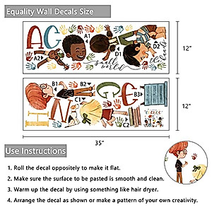 Yovkky Equality Wall Decals Stickers, Small Hands Change The World Inspirational Diversity Inclusion Handprints Neutral Nursery Toddler Classroom Decor, Kids Room Home Decorations Bedroom Daycare Art