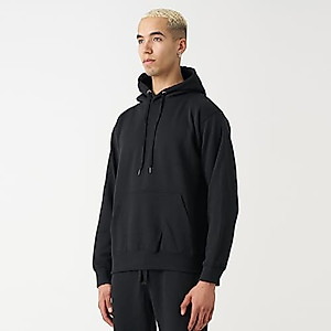 Blank Knights Men's Hooded Sweatshirt Plain Blank Casual Soft Brushed Fleece Hoodie, Black, Large