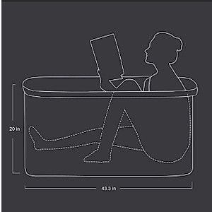 Portable Bathtub for Adult, Foldable Soaking Freestanding Collapsible Tub for Shower, Cold Plunge Tub for Ice Bath,Hot Bath Tub, SPA Bath Tub with Inflatable Pillow,Seat for Bathroom