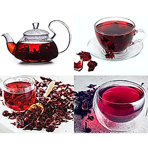 ZAVBE Hibiscus Tea 1lbs Dried Hibiscus Flower Perfect for Hibiscus Tea loose leaf, Flor de Jamaica, Cut and Sifted Packaged in Resealable Bag Hot & Iced Tea, Whole Flowers and Petals. (16, Ounces)