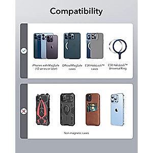 ESR Magnetic Phone Ring Holder (HaloLock), Compatible with MagSafe Phone Grip, MagSafe Ring Holder, Magnetic Phone Grip with Adjustable Stand, MagSafe Accessories for iPhone 14/13/12 Series, Silver