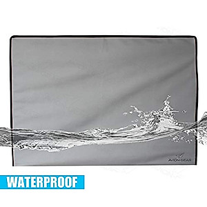 Outdoor TV Cover - 40 / 42 / 43 inch Grey Weatherproof & Waterproof Universal Television Protector for Flat Screen LED, LCD TV Screens w/ Sealed Fit & Remote Storage - Fits Standard Mounts & Stands