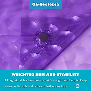 Ga-Geetopia EVA 3D Purple Pearl Plastic Shower Curtain Liner - Premium Light Weight 72" x 72" Bathroom Shower Showroom Curtain Liner with Rustproof Metal Gromments and Weighted Magnet