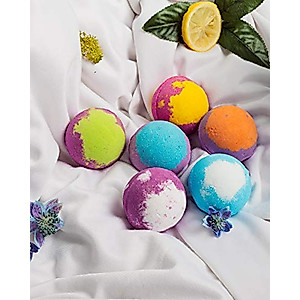 Bath Bombs for Women 6 Natural and Organic Bath Bombs with Essential Oils and Moisturizing Shea Butter, BathBombs for Relaxation and Stress Relief, Bath Bomb Gift Set for Women, Girls, Wife