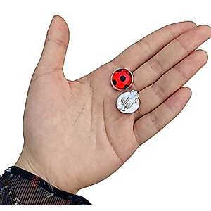 Earrings On Clips Girls Black Spot Red Ear Clips Silver Bug Earrings for Helloween