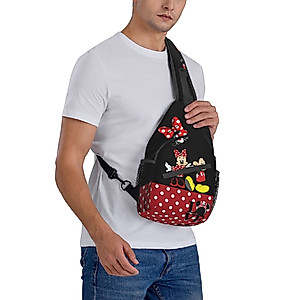 Grehge ute Anime Cartoon Sling Bag Crossbody Backpack Shoulder Bag Lightweight Waterproof Chest Bag For Sports Outdoor Trave -F17