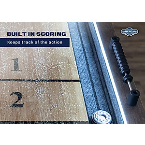 American Legend Kirkwood 9’ LED Light Up Shuffleboard Table with Bowling