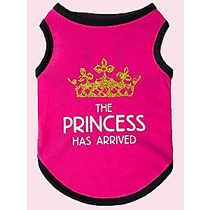 QWINEE Dog Shirt,Crown Print,Dog Vest Tank Top,Cute Puppy Clothes,Doggie Tee,Cat Dog Clothes Apparel for Small Medium Dogs Kitten Girl and Boy Multi-Colored Medium