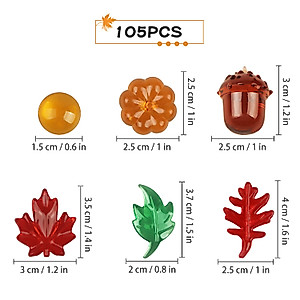 Songjum 105 PCS Acrylic Leaves Fall Vase Filler Decor Very Crystal Clear Acrylic Fall Decorations Thanksgiving Table Scatter for DIY Crafts Home Decoration Thanksgiving Autumn Decor