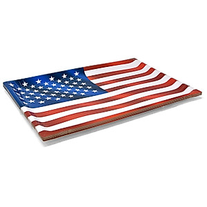 4th of July Plates Serving Trays 10 Disposable Patriotic American Flag Large 10.75" X 15.75" Heavy Duty Rectangle Paper Cardboard Tray Platter Cupcake Display Party Memorial Day Tableware Supplies