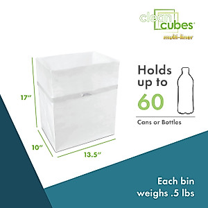 Clean Cubes 13 Gallon Multi-Liner Disposable Trash Cans (3-Pack). Reusable Garbage and Recycling Bins for Parties, Events, and More (White - 18" Tall x 14" Wide 10" Deep)