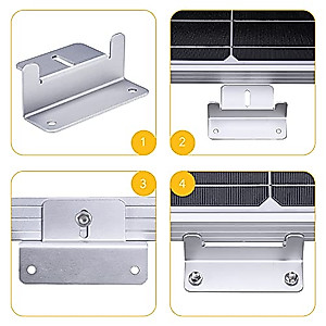 BougeRV mounting z Bracket for 100w 150w 200w 300w Solar Panel, Supporting for RV, Roof, Boat, Off-Grid, Set of 4 Units