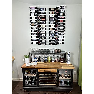 Montana Angle Worx Latitude 12 Bottle Wall Mounted Steel Wine Rack Refined Industrial Wine Storage