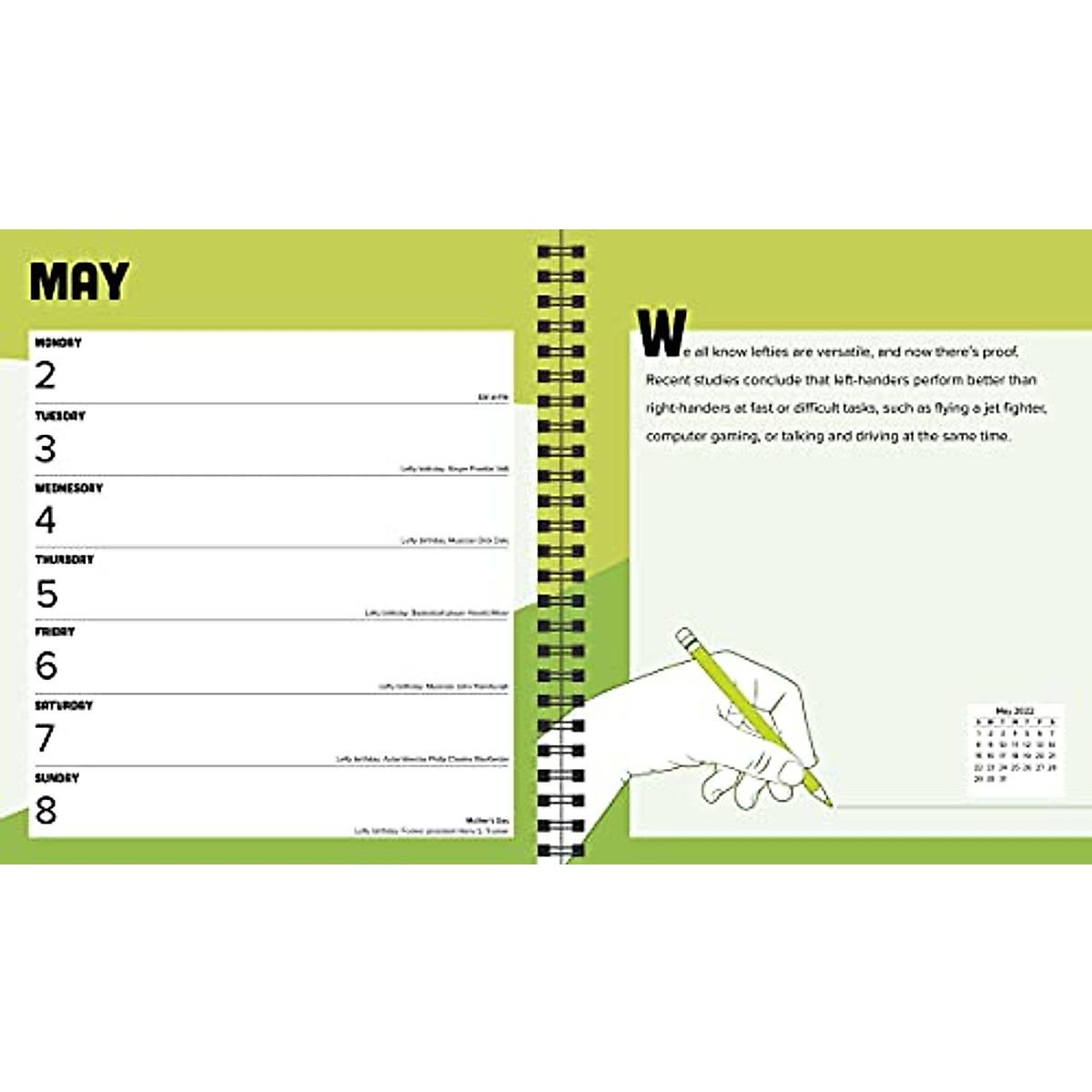 The Left-Hander's 2022 Weekly Planner Calendar