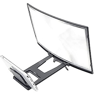 GUAGLL 12'' Screen Magnifier, 3D Curve Foldable Mobile Phone Screen Amplifier for Movies Videos Gaming Supports All Smartphones