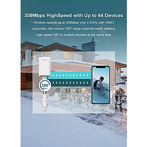 Wavlink Wireless 2.4GHz 300Mbps Long Range Weatherproof Outdoor AP/Repeater CPE Kit for PtP and PtMP Transmission | Point to Point WiFi Bridge | 2 * 2 MIMO 11dBi Antenna, 1.5km | Passive PoE Powered