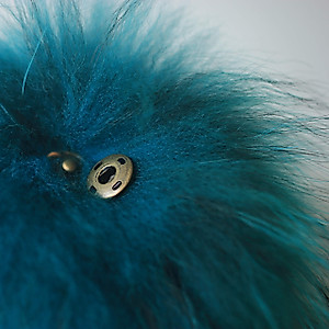 Chunxiao DIY Raccoon Fur Pom Pom Ball with Press Snap Button for Knitted Hat Beanie Hats, Detachable