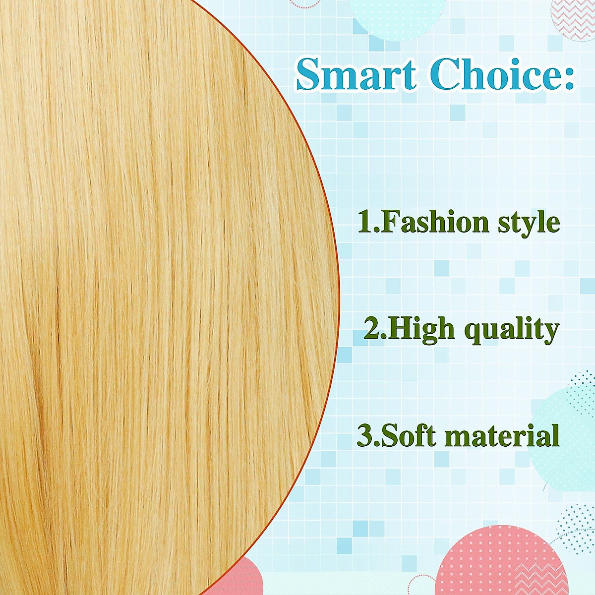 Anogol Hair Cap+ (8 Pcs Set) Princess Wig For Women Golden Long Wavy Wig Peach Cosplay Wig Anime Synthetic Wig For Halloween Party Costume Wig (1 Crown+ 1 Wand+ 2 Earrings+ 2 Gloves+ 1 Brooch)