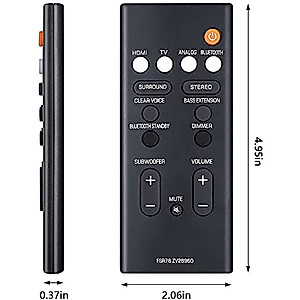 Replacement Remote Control FSR78 ZV28960 for Yamaha YAS-207 YAS207 YAS-1080 YAS-108 YAS-107 YAS107 YAS-106 YAS106 ATS-2090 ATS-1080 ATS-1070 ATS-1060 Home Audio Speaker System