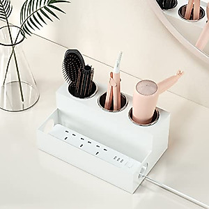 HBlife Hair Tool Organizer, White Acrylic Hair Styling Tools Organizer, Blow Dryer Holder, Caddy Storage for Hair Brush