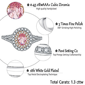 CEJUG Promise Ring Engagement Rings for Women 1.3Ct Cz 18K Gold Plated Wedding Anniversary Bands Bridal Size 8