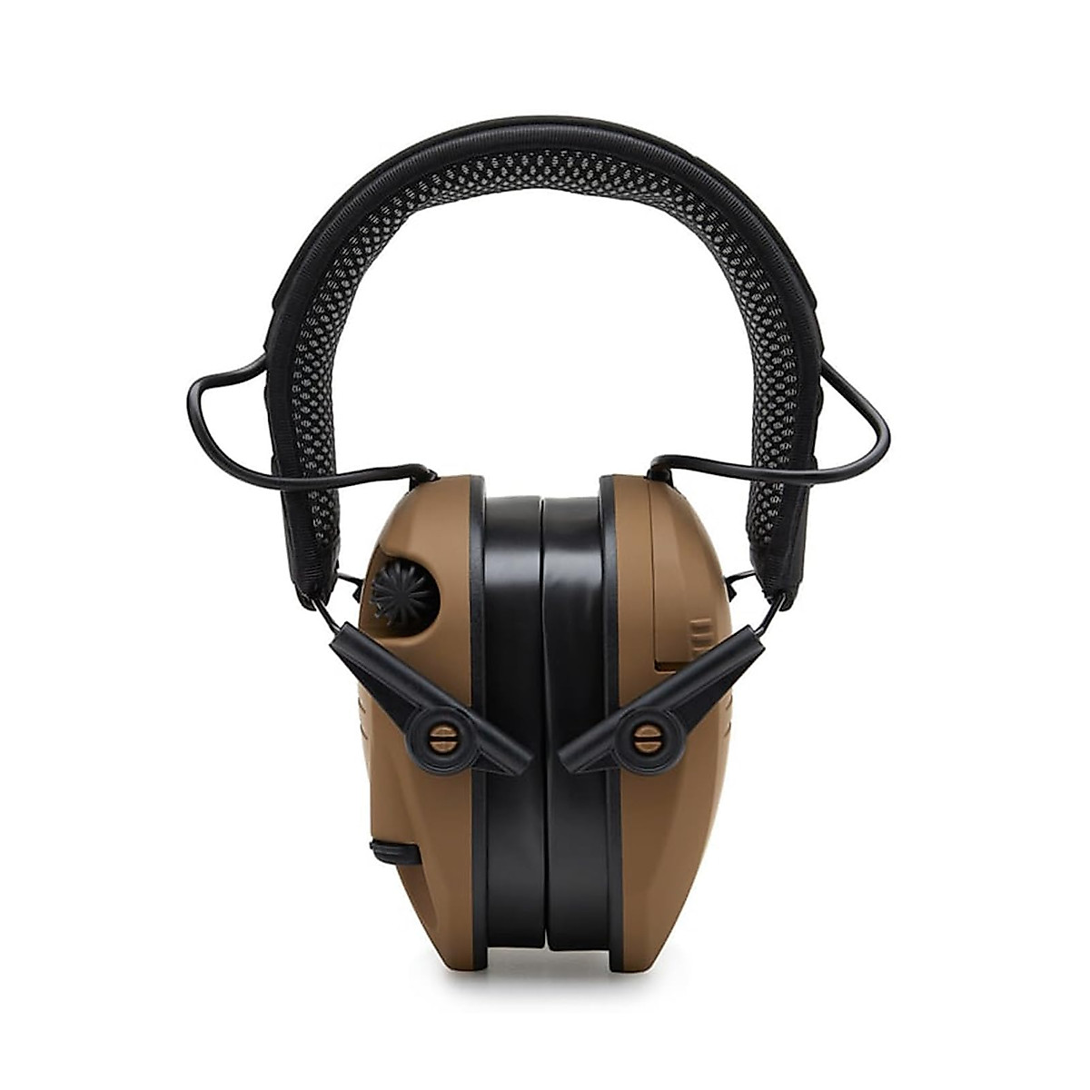 Walker's Razor Slim X-TRM Noise-Cancelling Sound-Enhancing Hunting Gun Range Shooting Electronic Earmuffs with Cooling Pads, Moisture Wicking Headband & 2 AAA Batteries, Battle Brown
