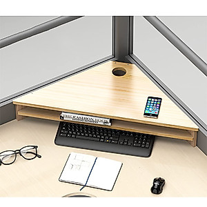 SUNDAY HOME Desk Computer Monitor Corner Stand Wooden, 2 Tier Solid Wood Monitor Riser Desk Organizers Rack Natural Wood (Size : 79CM)