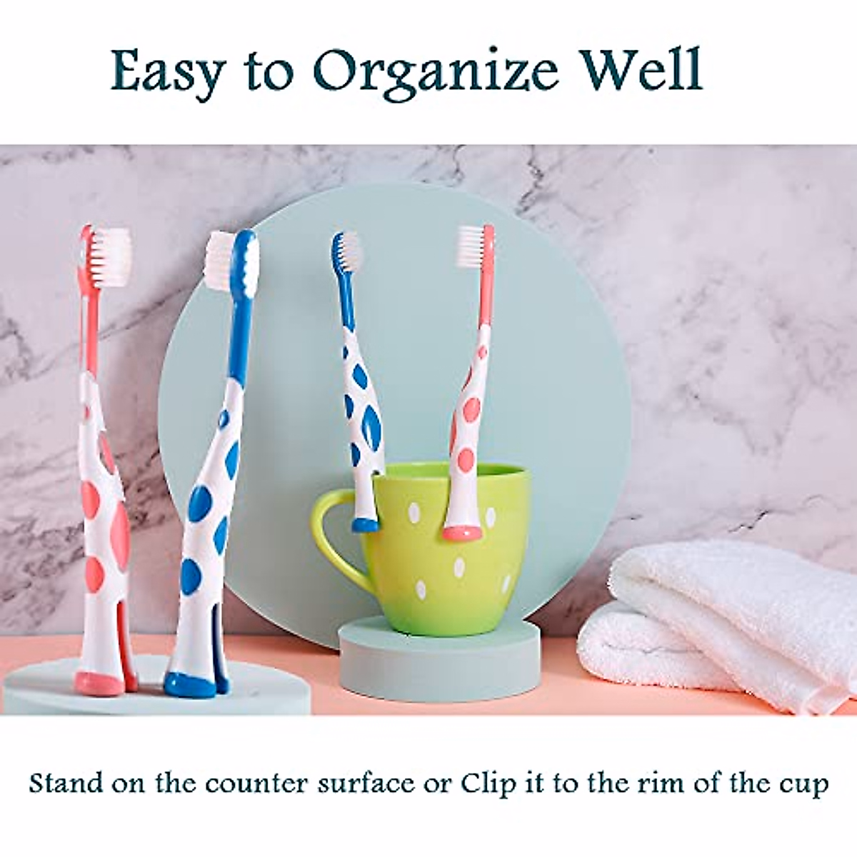 newrichbee 8 Packs Kids Toothbrushes, Extra Soft Lovely Little Deer Toothbrush for Kids 2-8 Years (Pink&Orange&Blue&Green)