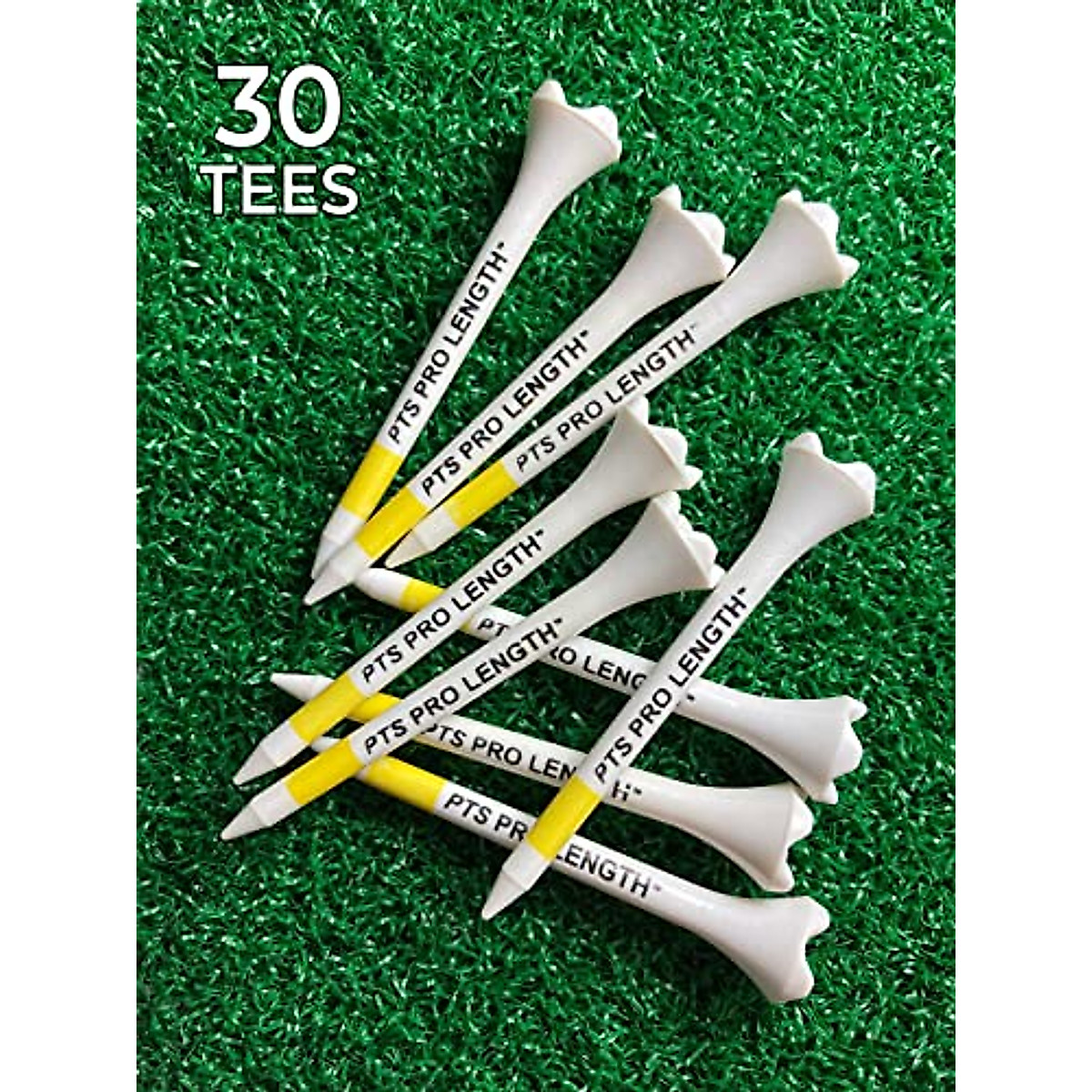 Pride Performance Professional Tee System Plastic Golf Tees (30 Count) , Yellow, 2-3/4 Inch