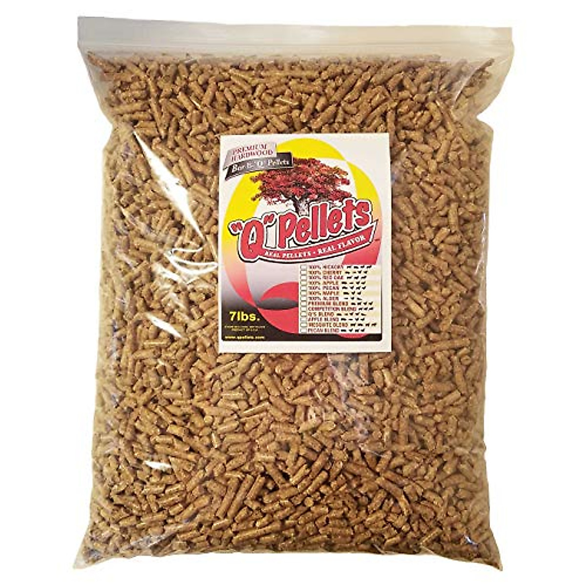 Q Pellets BBQ Smoker Pellets - 100% Red Oak - 7 lb. Sample Bag