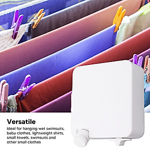 BORDSTRACT Heavy Duty Retractable Clothesline, 304 Stainless Steel Clothes Drying Rope, 20 Feet Retracting Laundry Line, Indoor Outdoor Wall Mounted Clothes Line(9026W White)