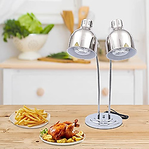 YUMIONB Double-Headed Food Heating Lamp, 110V 500W Tabletop Food Heating Lamp Commercial Food Heating Lamp Portable Food Heating Lamp with 360° Rotatable Hose for Homes, Kitchens, Restaurants