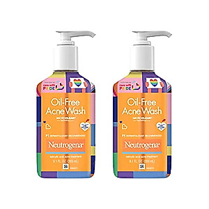 Neutrogena Oil-Free Acne Fighting Facial Cleanser, 2% Salicylic Acid Acne Treatment, Daily OilFree Acne Face Wash, Special Care with Pride Packaging, Value Two Pack, 9.1 Fl