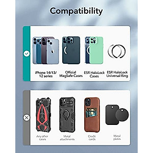 ESR Shift Wireless Car Charger (HaloLock), Compatible with MagSafe Car Charger, Detachable Fast Charging Pad, for Caseless iPhone 14/13/12 Series and Magnetic Cases, with 36W Car Adapter, Black