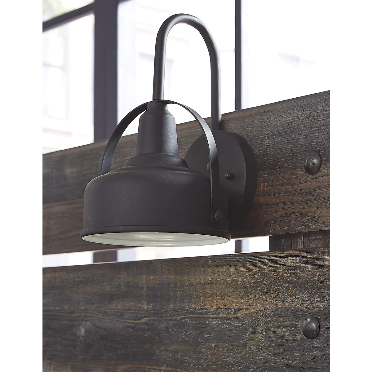 Signature Design by Ashley Drystan Rustic Panel Headboard ONLY with USB Charging Stations, Queen, Brown