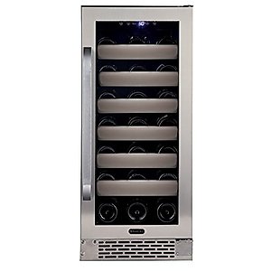 Whynter BWR-331SL Elite 33 Bottle Seamless Door Single Zone, Stainless Steel/Black Built-in Wine Refrigerator