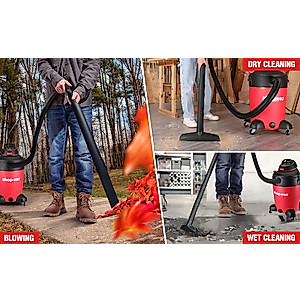 Shop-Vac 5983389 Wet/Dry Vacuum Cleaner, 16 Gallon, 6.5 Peak HP, 2.50 Inch Diameter x 8 Foot Hose, 18 Foot Cord, Ideal for Jobsite, Garage & Workshop