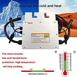 Y&H 600W Grid Tie Micro Inverter with WiF Communication Waterproof MPPT Stackable DC30-60V Solar Input AC110V 220V Auto Pure Sine Wave Output for 30V 36V PV Panel
