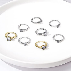 Amazon Essentials Platinum-Plated Sterling Silver Solitaire Ring set with Round Infinite Elements Cubic Zirconia (3 cttw), Size 7 (previously Amazon Collection)
