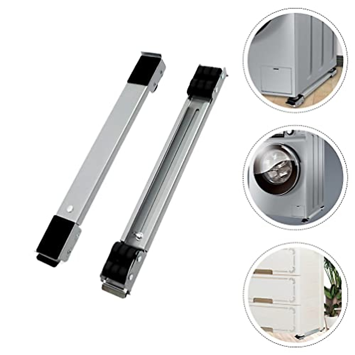Homoyoyo Furniture Washing Machine Dolly Extendable Appliance Rollers Refrigerator Fridge Appliance Dolly Movers Portable Mini Mobile Washer Dryer Moving Base