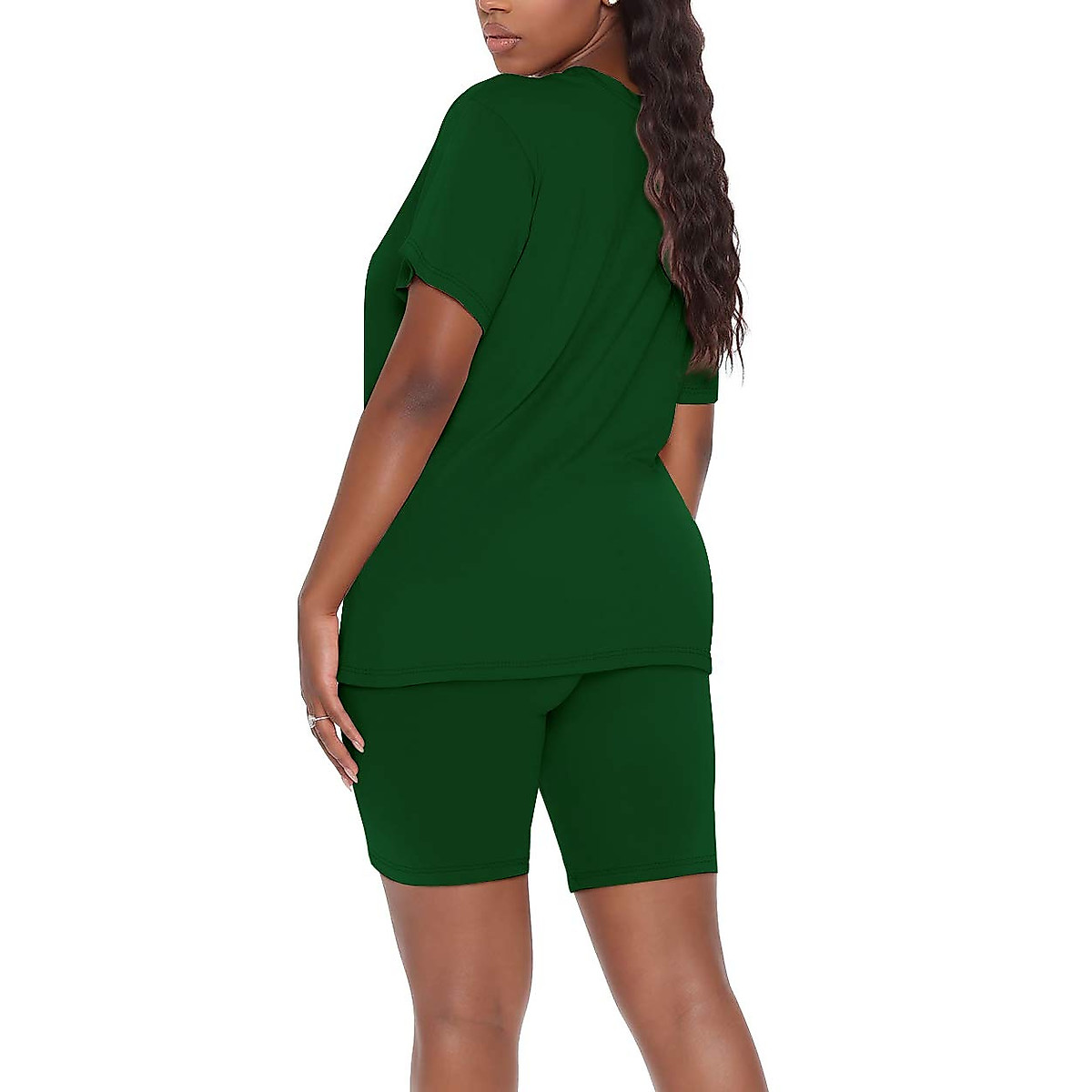 WIHOLL St Patricks Day Outfits for Women Summer Short Sleeve Pajama Set Green M