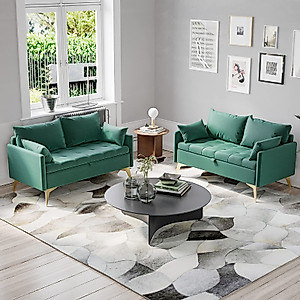 Farini Storage Space Modern Sofa Couch for Living Room (Green) Love Seats, Middle