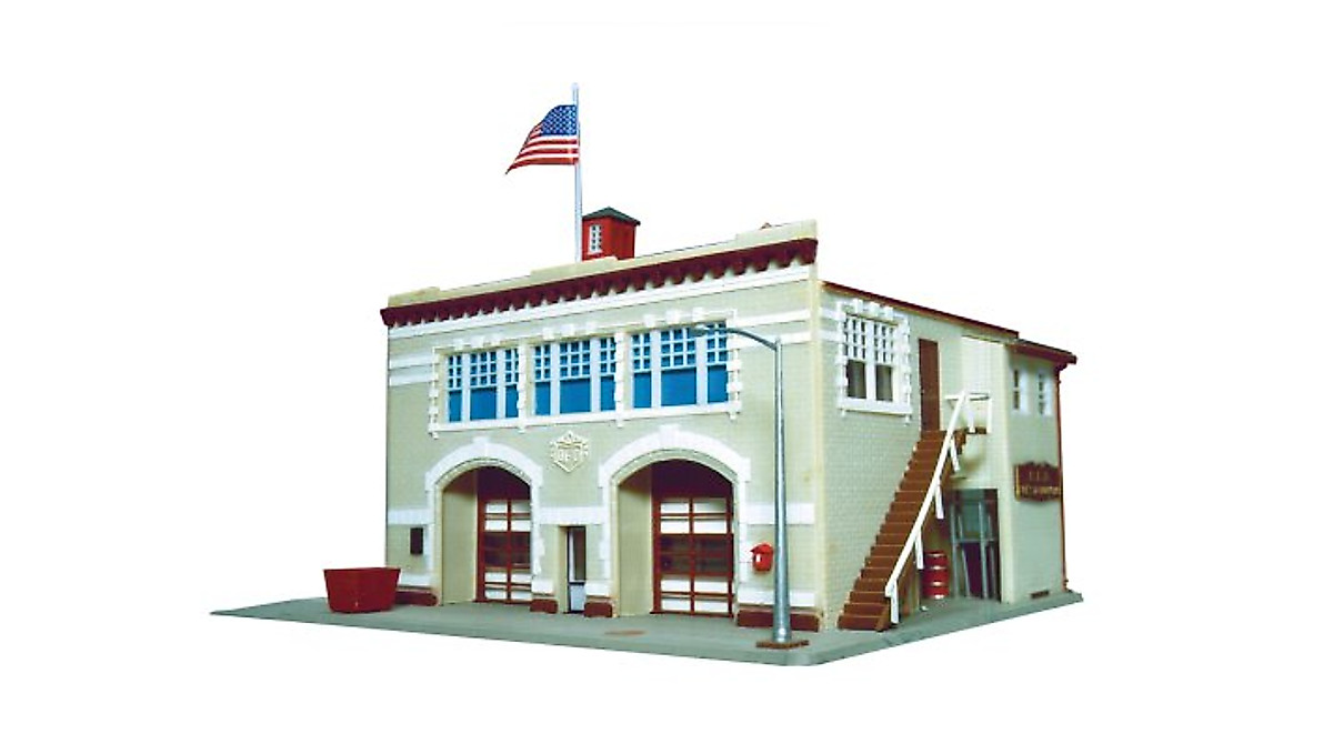 Life-Like HO Scale Fire House Kit - Realistic Model Building