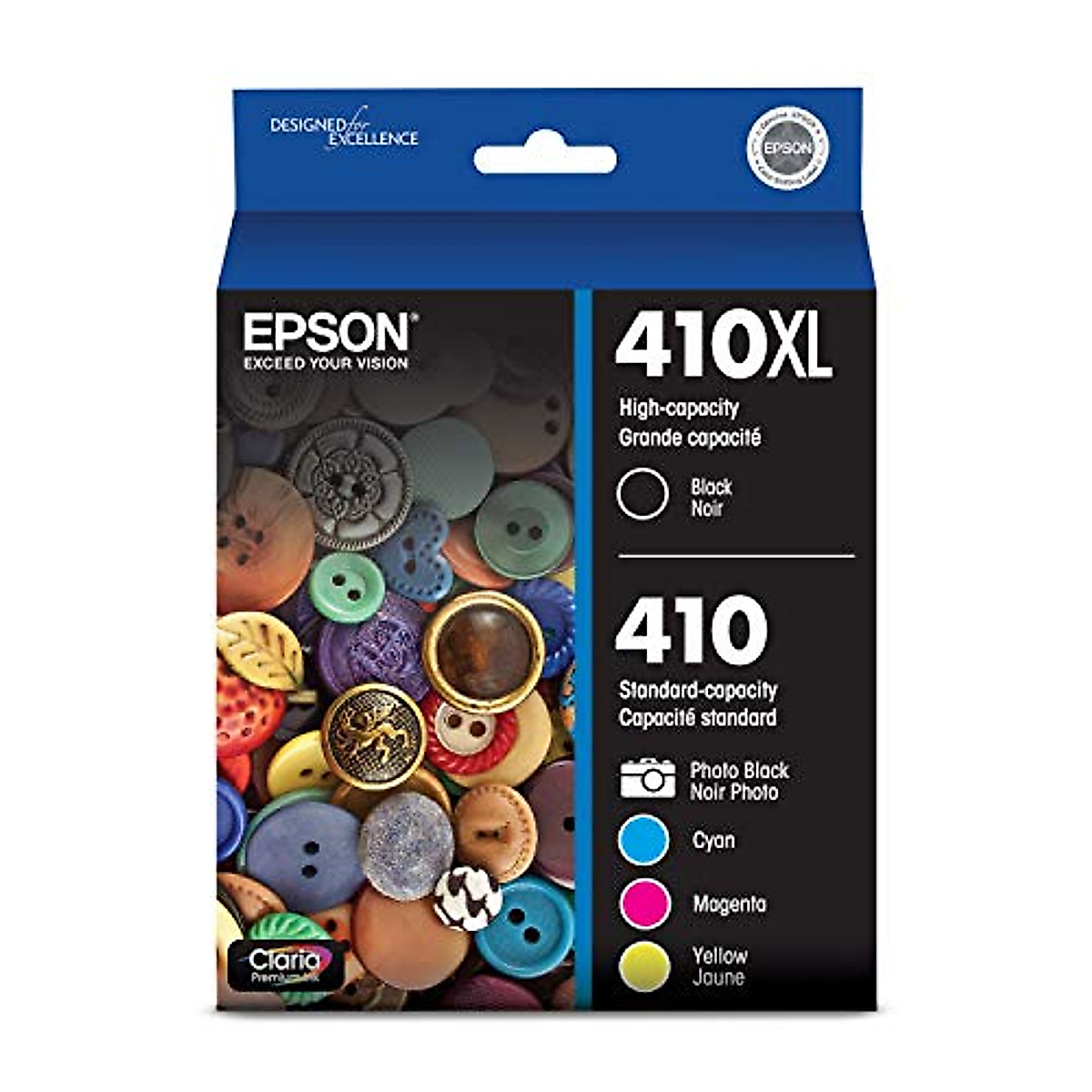 Epson 410XL Black & Standard Photo Black and C/M/Y Color Ink Cartridges, Combo 5 Pack (T410XL-BCS) & 410XL Photo Black Ink Cartridge, High Capacity (T410XL120)